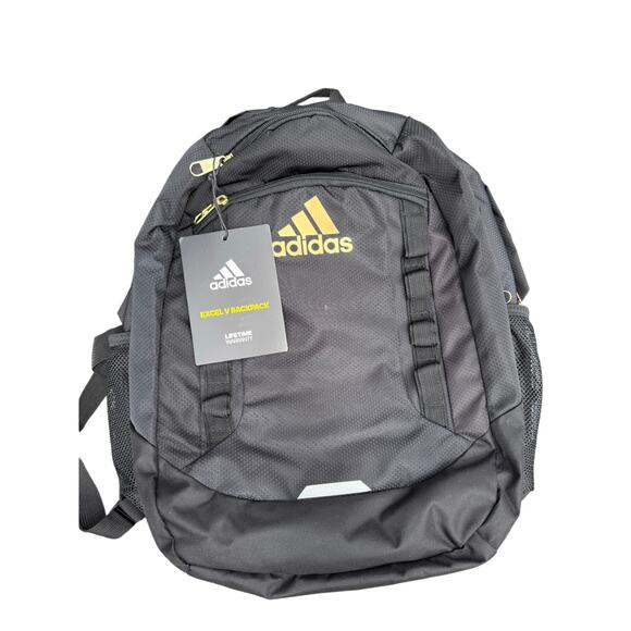 adidas | Accessories | Adidas Excel V Backpack Black Gold New With Tags ...